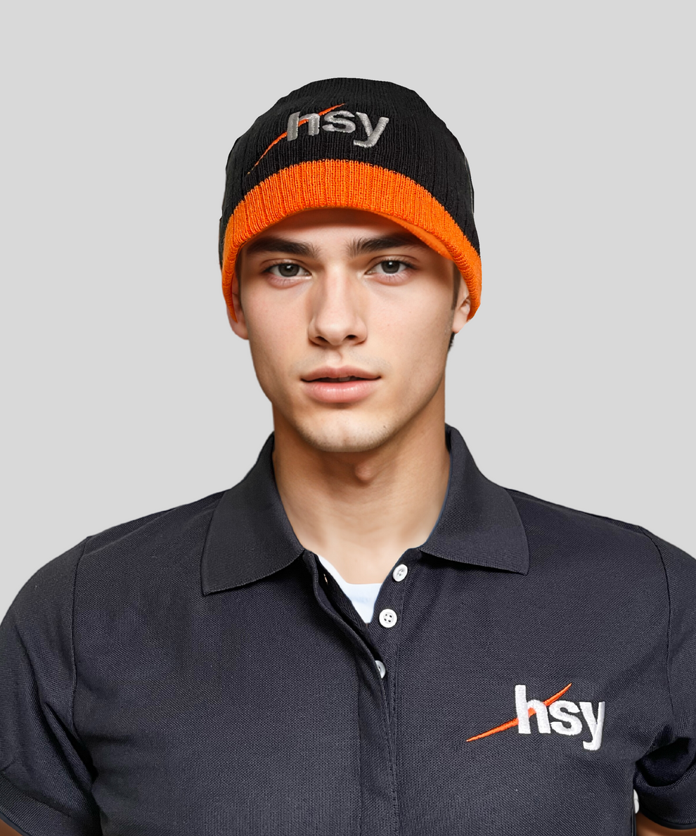 Black/Orange Beanie – 63 Threads